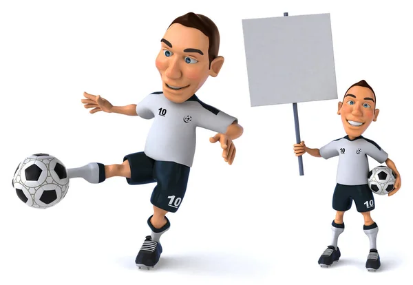 Football Player Cartoon Character Poses Set White Isolated Background ...