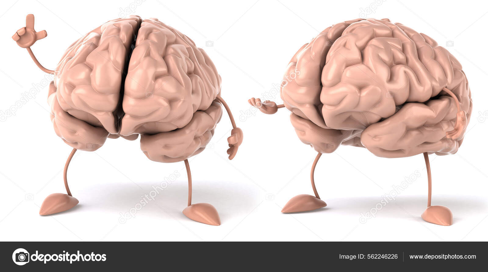 Cartoon Super Hero Brain Poses Set White Isolated Background Rendering ...
