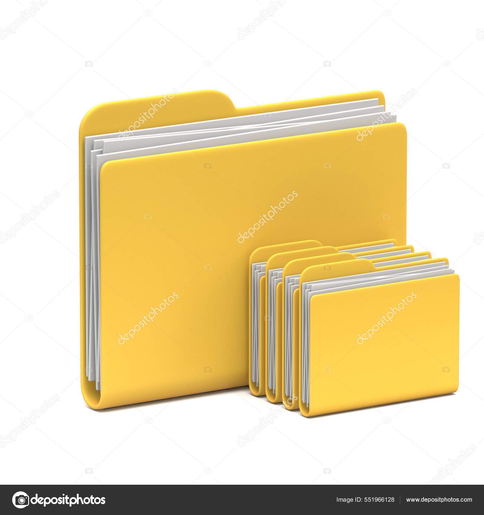 Yellow Folder Icon Parent Directory Rendering Illustration Isolated ...