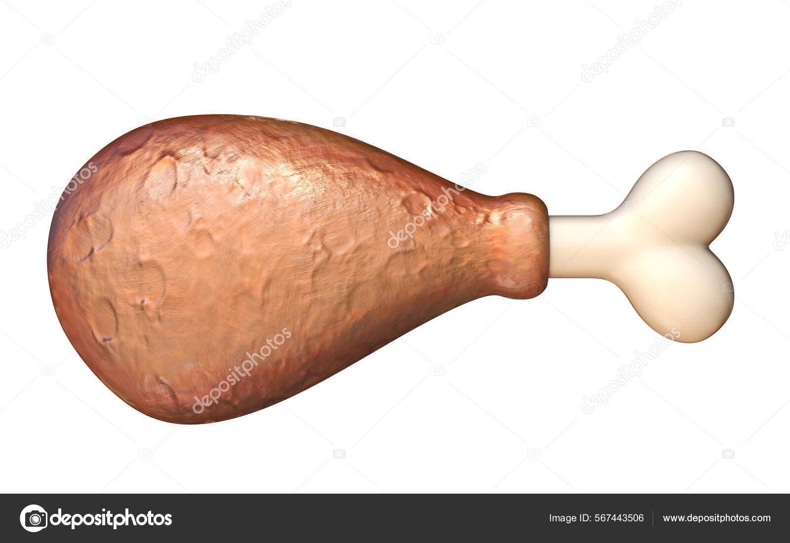 Chicken Leg Rendering Illustration Isolated White Background Stock ...
