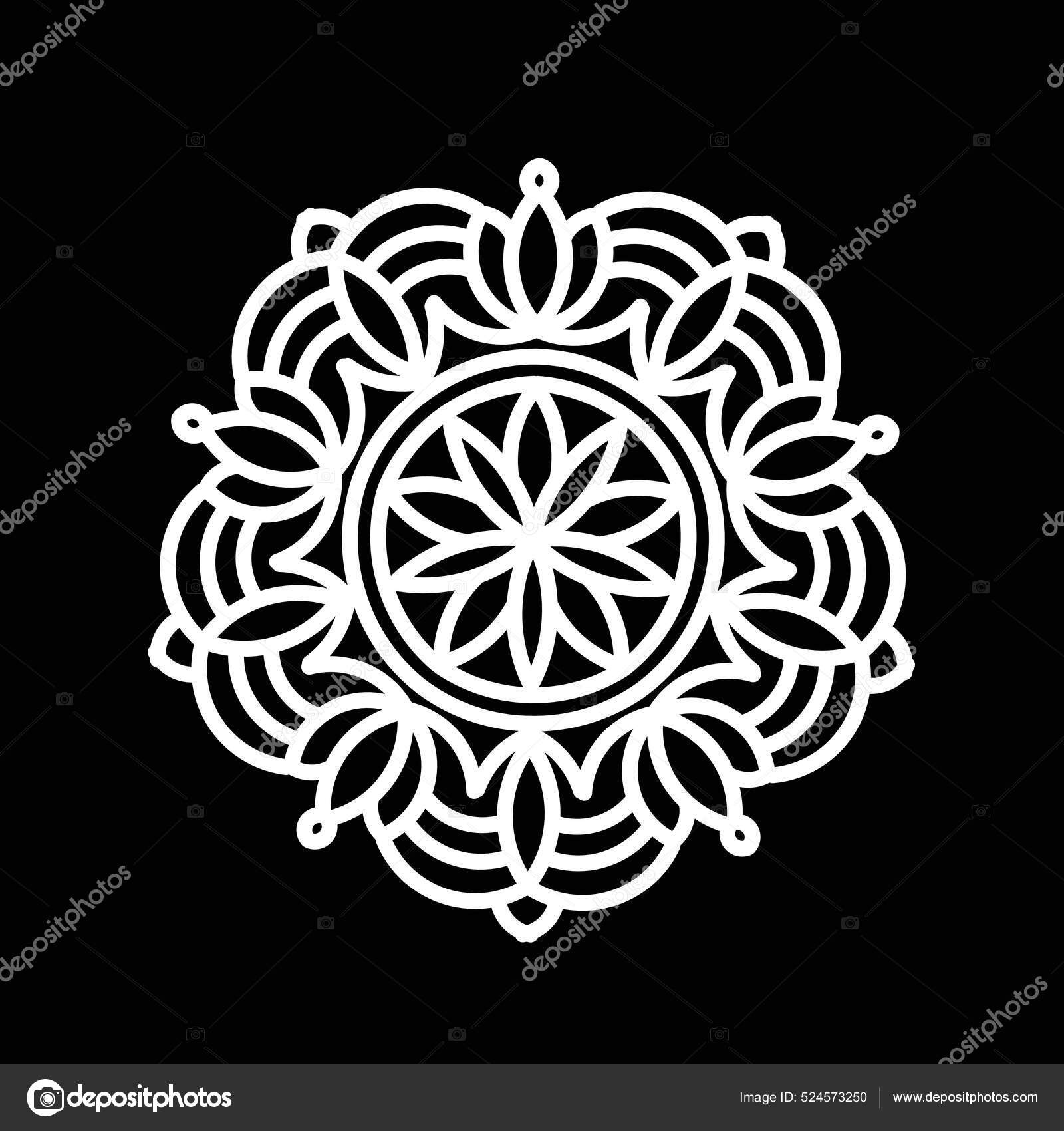 Simple Mandala Shapes Coloring Mandala Vector Flower Book Pages Outline ...
