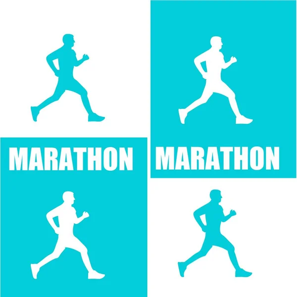 Running Marathon Jogging Emblems Logos Badges Isolated Illustration ...