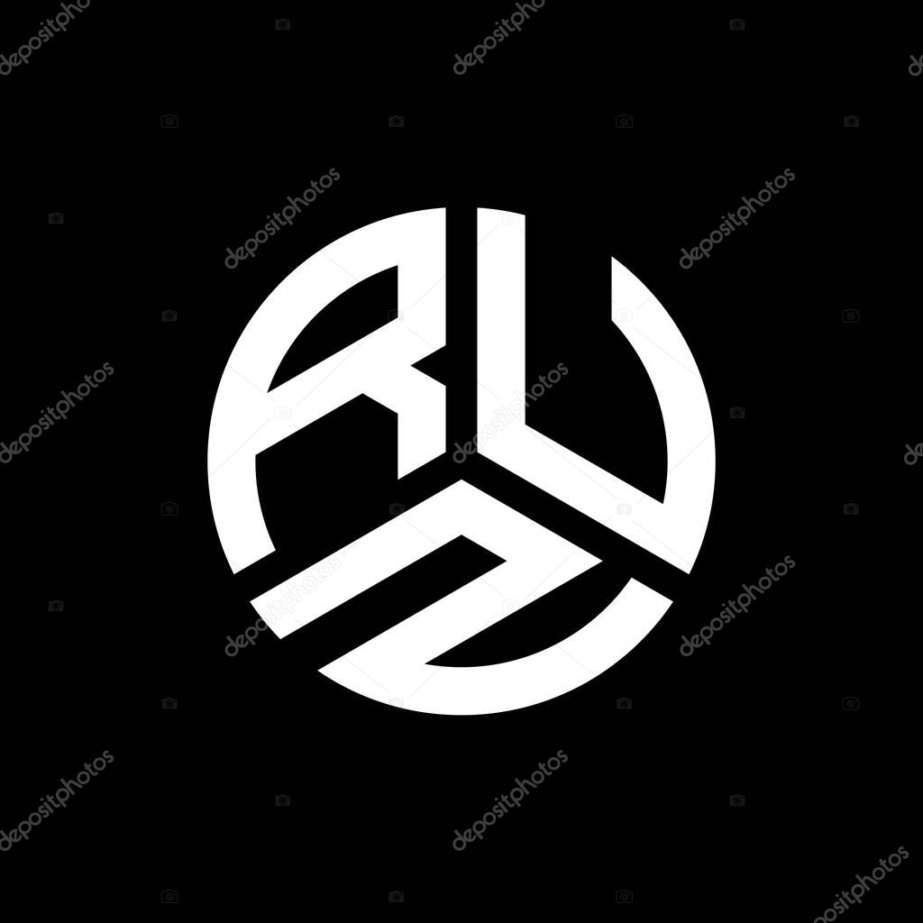Diseño del logotipo de la letra RUZ sobre fondo negro. RUZ iniciales ...