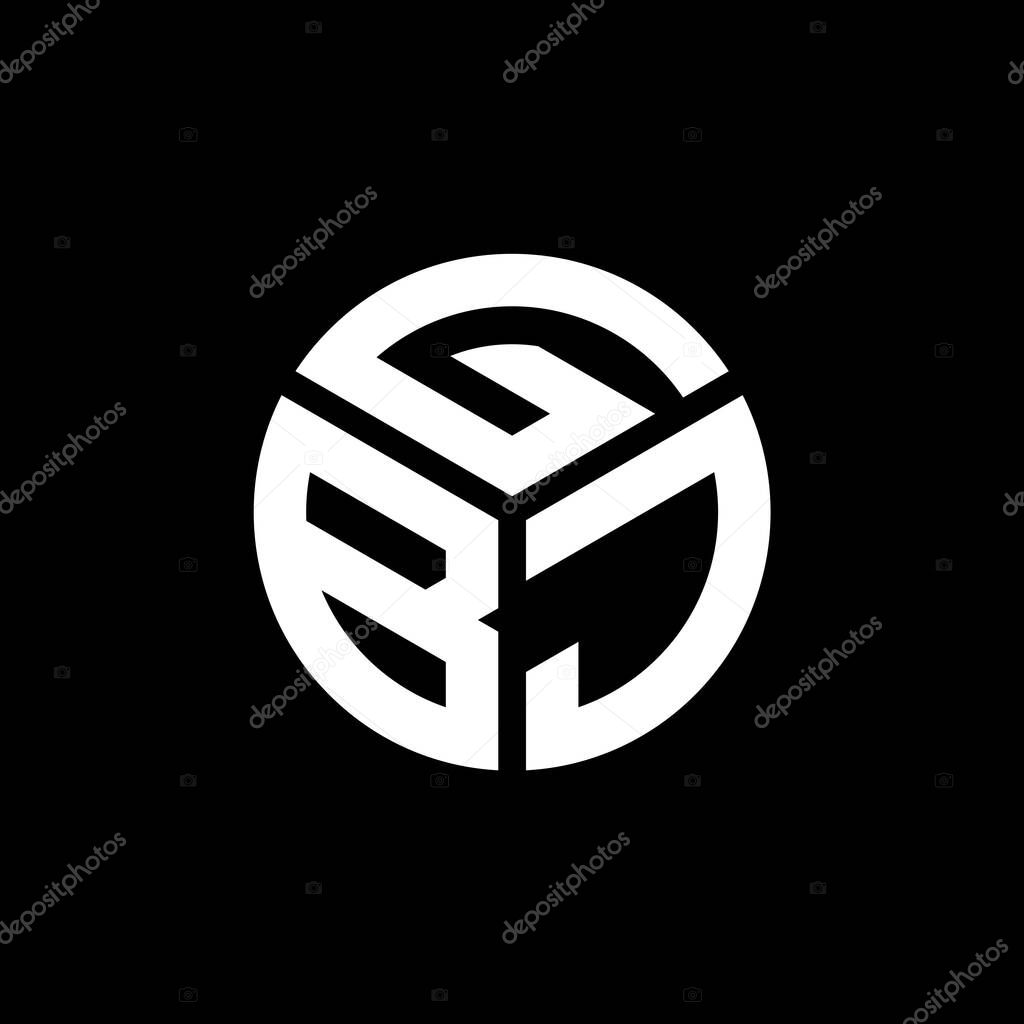 Diseño del logotipo de la letra GBJ sobre fondo negro. GBJ iniciales ...