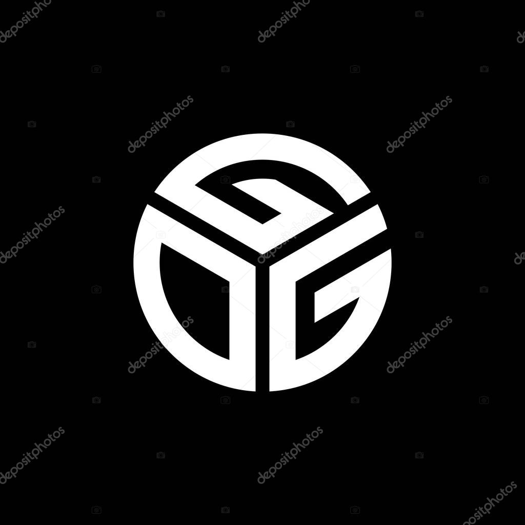 Diseño Del Logotipo De La Letra Gog Sobre Fondo Negro Gog Iniciales