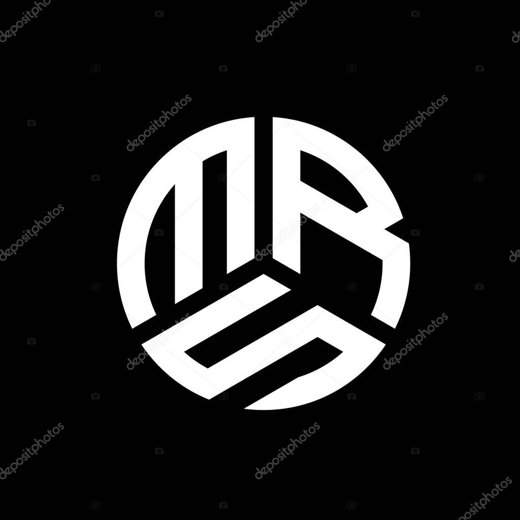 Diseño del logotipo de la letra MRS sobre fondo negro. MRS iniciales ...