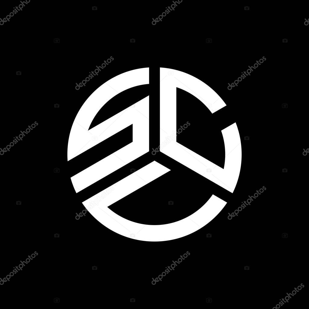 Diseño del logotipo de la letra SCV sobre fondo negro. SCV iniciales ...