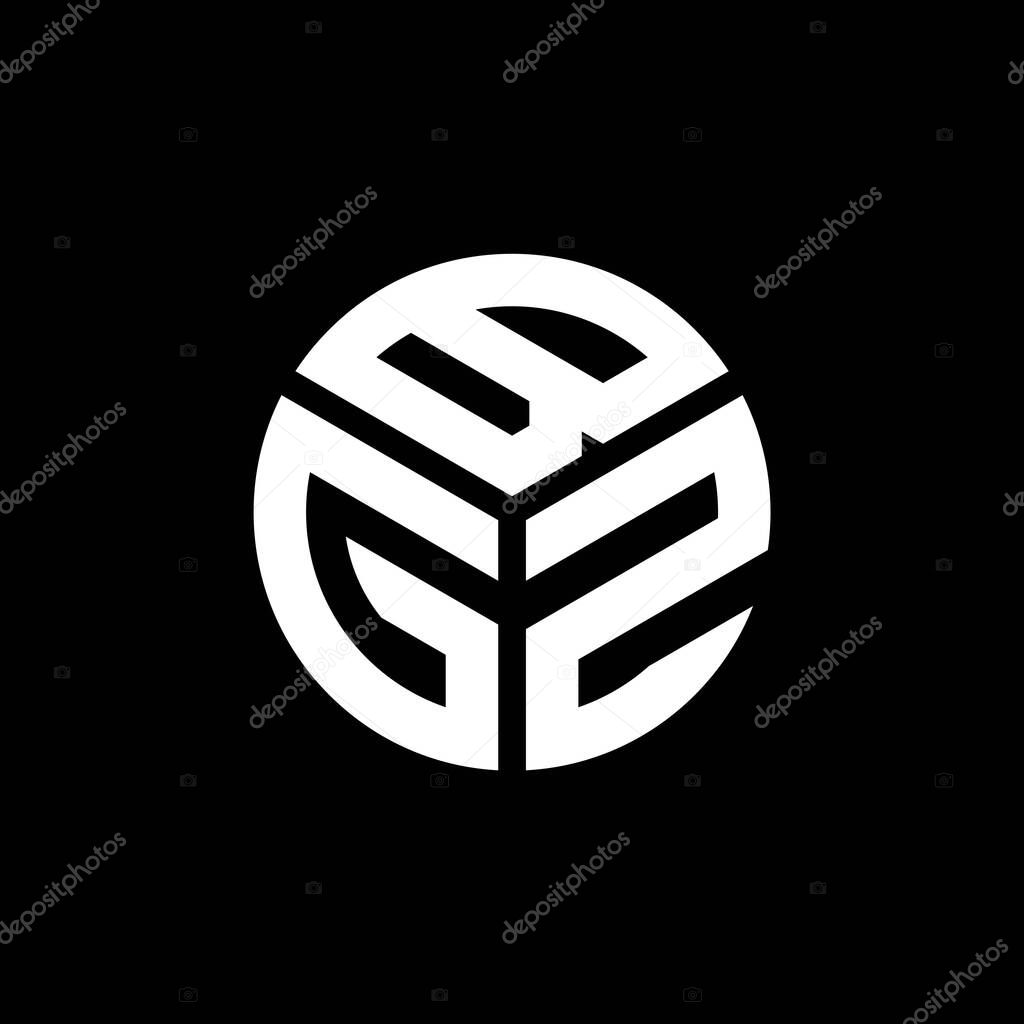 Diseño del logotipo de la letra BGZ sobre fondo negro. BGZ iniciales creativas letra logo ...
