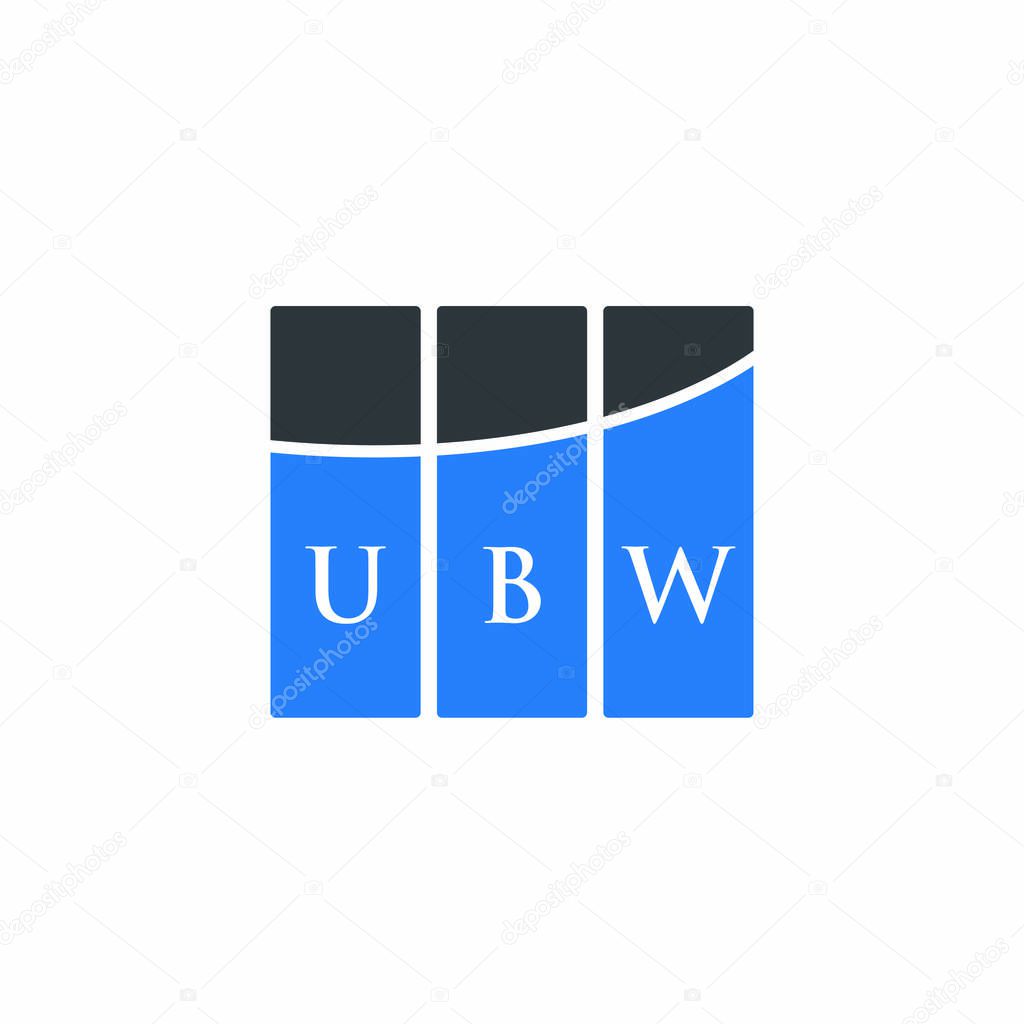 Diseño del logotipo de la letra UBW sobre fondo blanco. UBW iniciales creativas letra logo ...