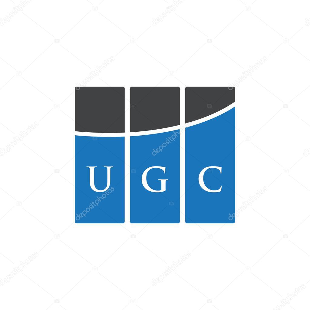 Diseño del logotipo de la letra UGC sobre fondo blanco. UGC iniciales ...