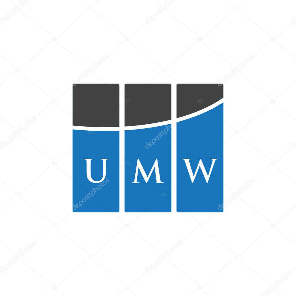 Diseño del logotipo de la letra UMW sobre fondo blanco. UMW iniciales ...