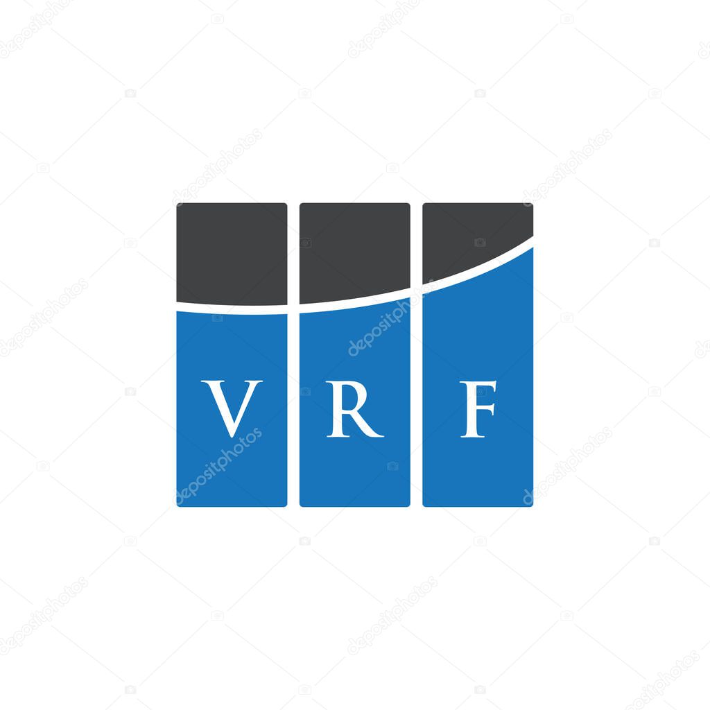 Diseño del logotipo de la carta VRF sobre fondo blanco. VRF iniciales ...