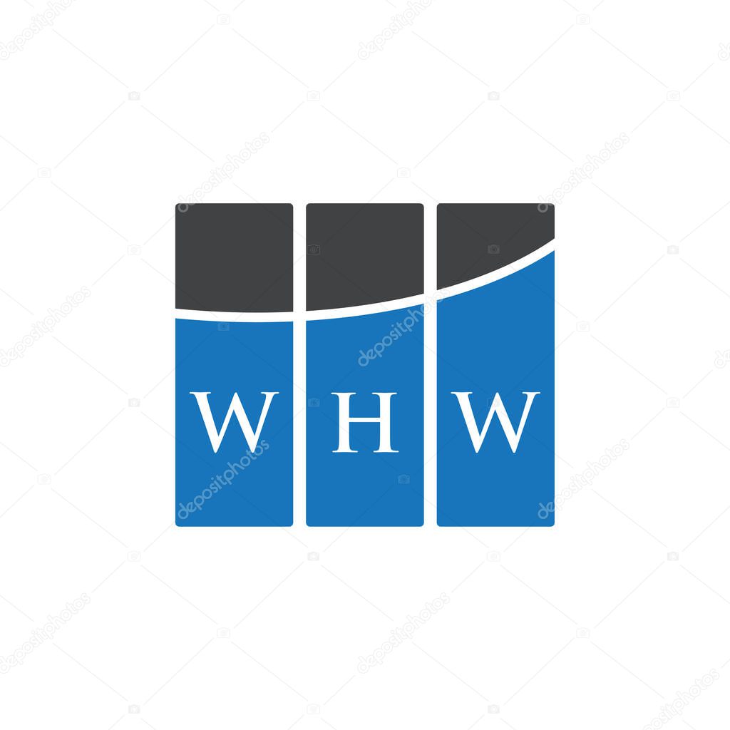Diseño del logotipo de la letra WHW sobre fondo blanco. WHW iniciales ...