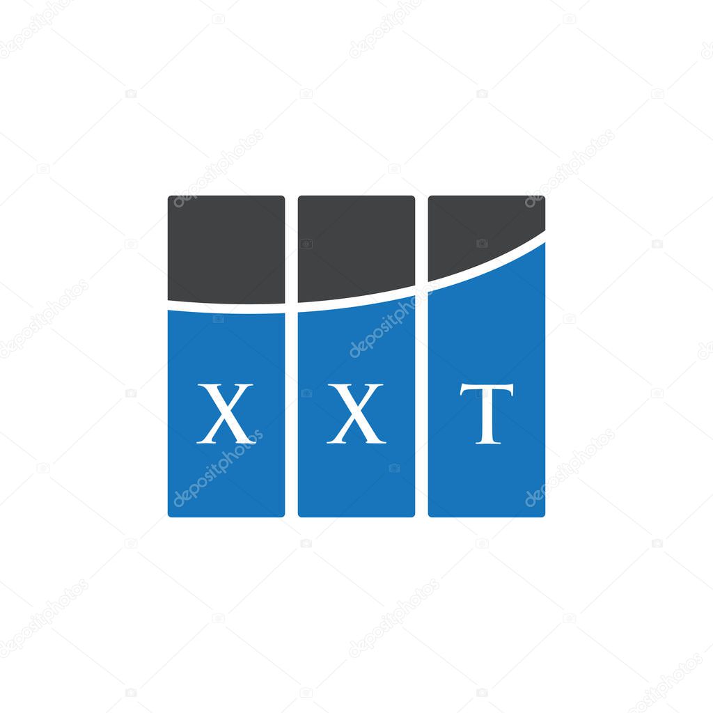 Diseño del logotipo de la letra XXT sobre fondo blanco. XXT iniciales ...