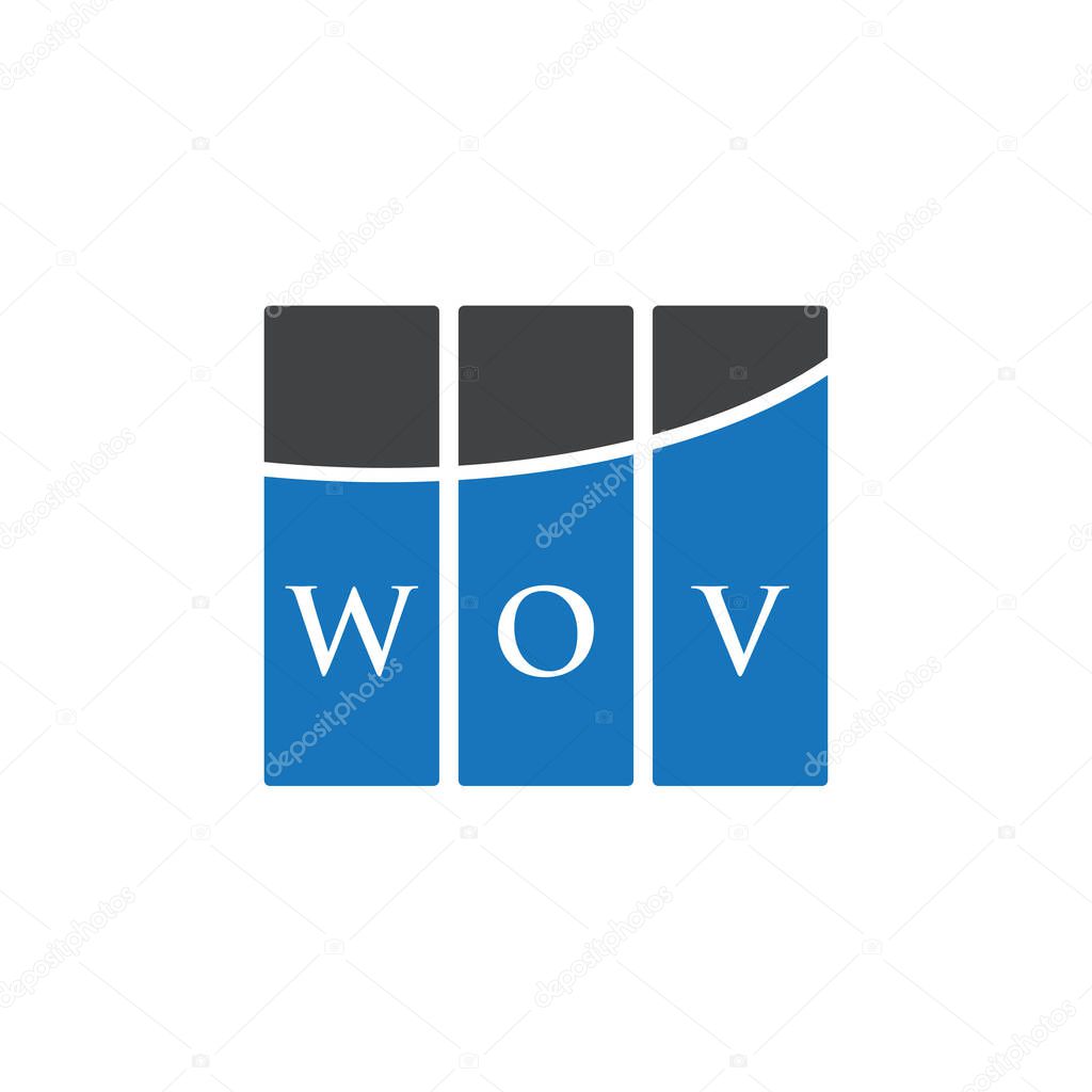 Diseño del logotipo de la letra WOV sobre fondo blanco. WOV iniciales ...