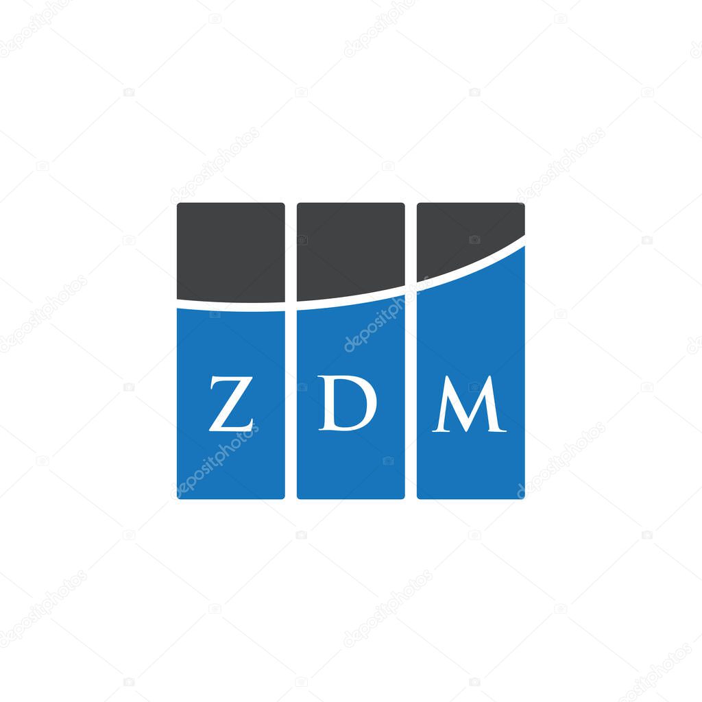Diseño del logotipo de la letra ZDM sobre fondo blanco. ZDM iniciales ...