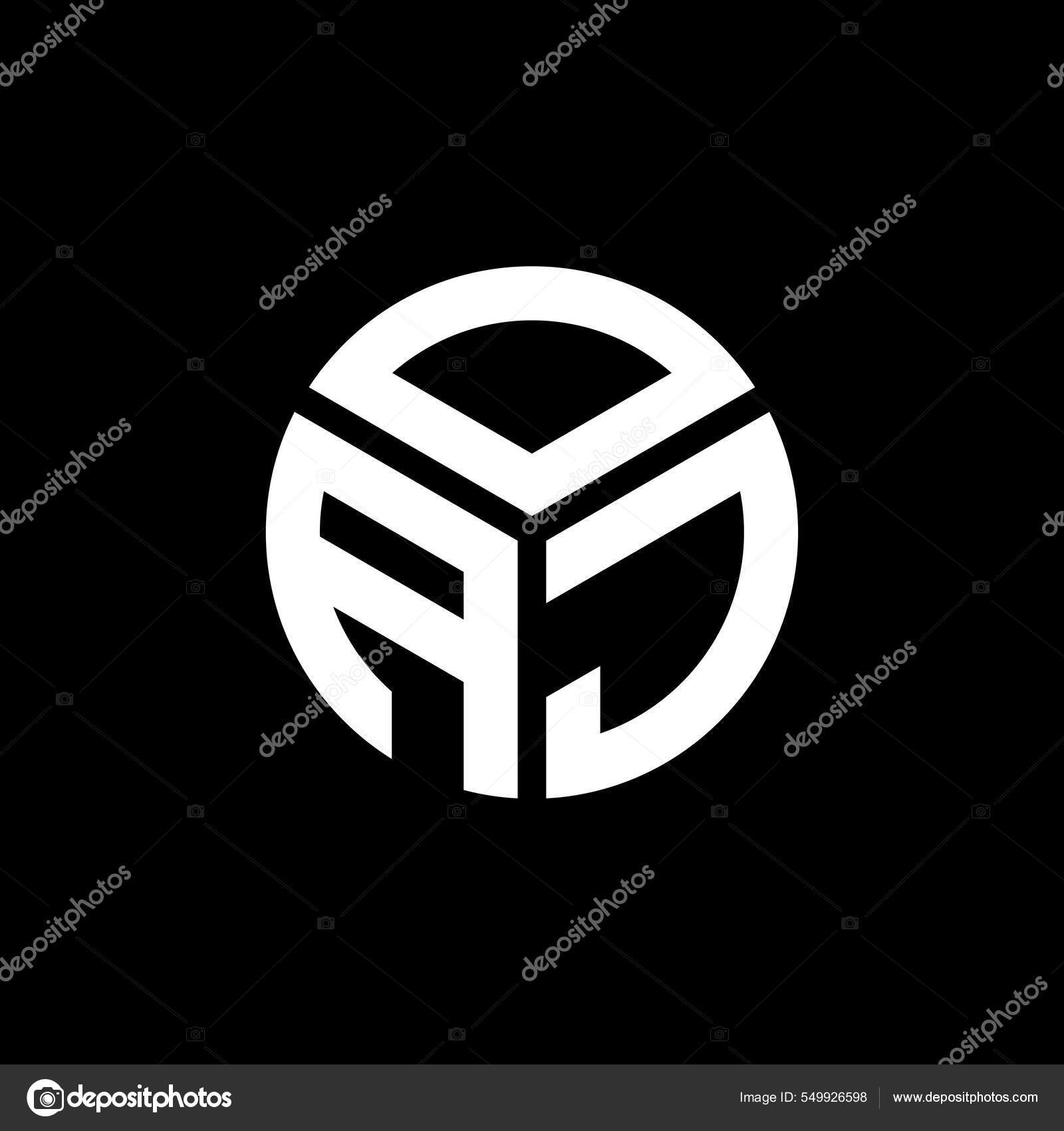 Oaj Letter Logo Design Black Background Oaj Creative Initials Letter ...