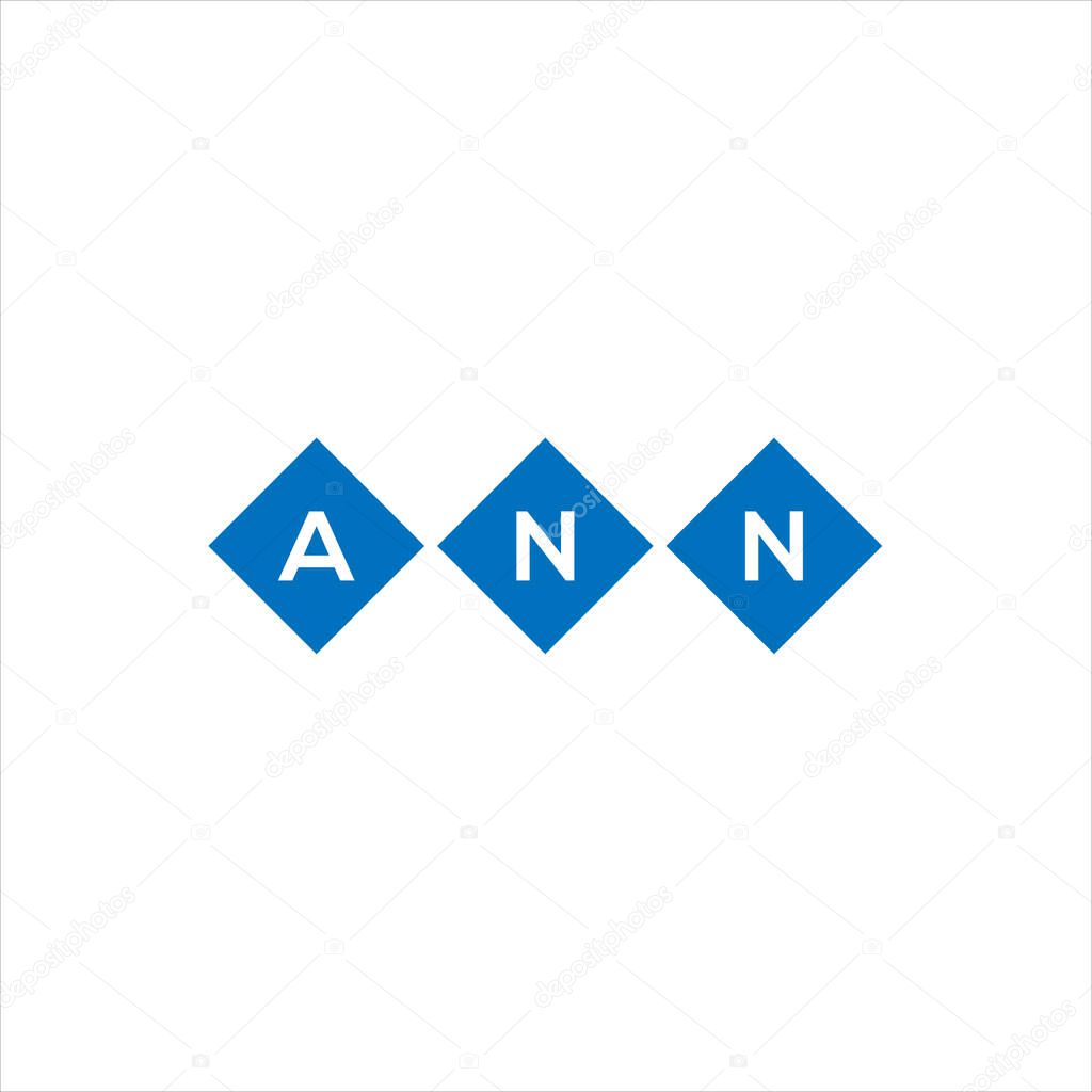 Diseño del logotipo de la letra ANN sobre fondo blanco. ANN iniciales ...