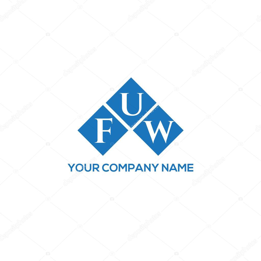 Diseño del logotipo de la letra FUW sobre fondo blanco. FUW iniciales ...