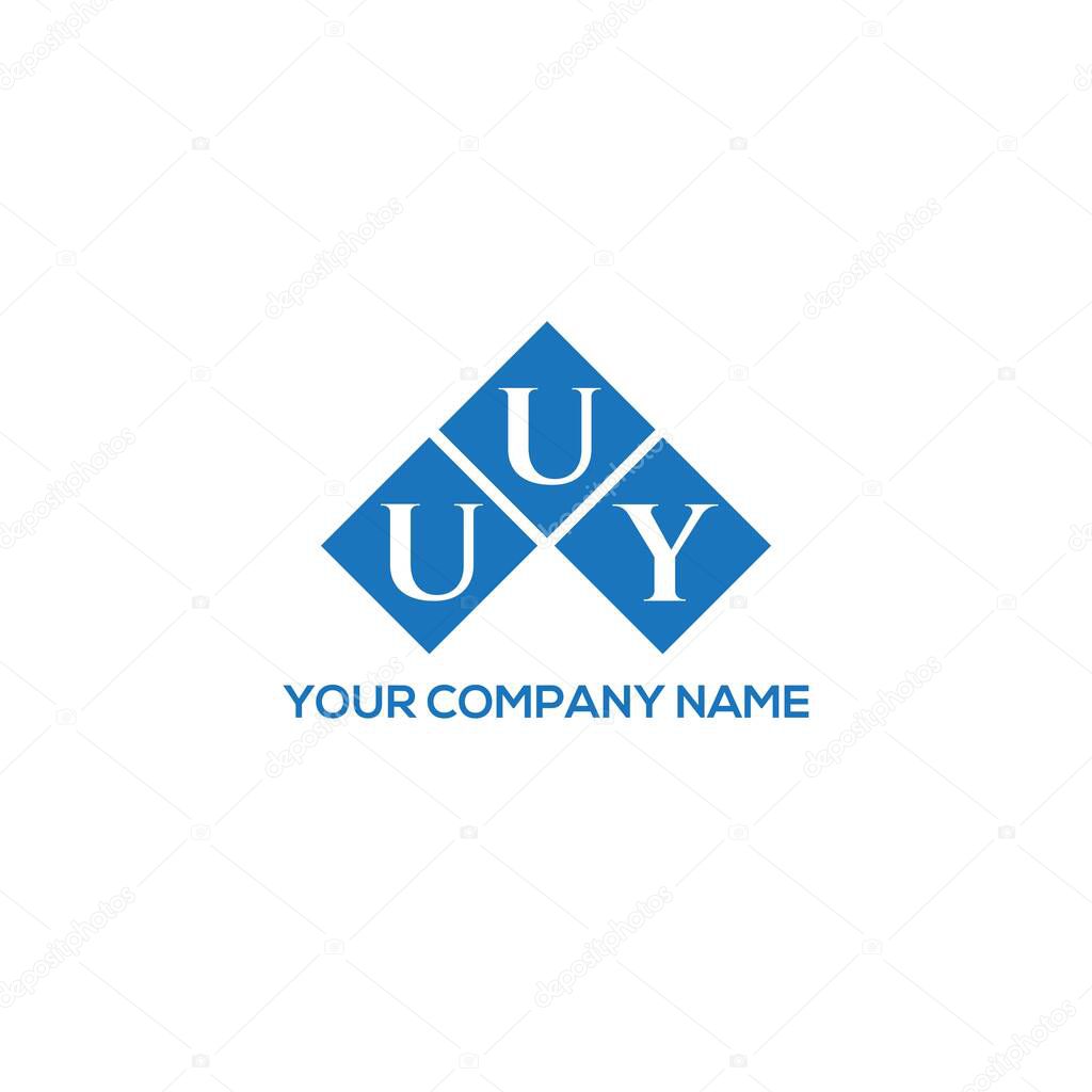 Diseño del logotipo de la letra UUY sobre fondo blanco. UUY iniciales ...