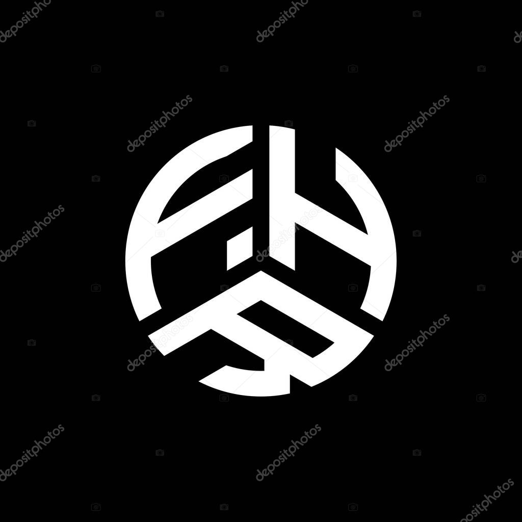 Diseño del logotipo de la carta FHR sobre fondo blanco. FHR iniciales ...
