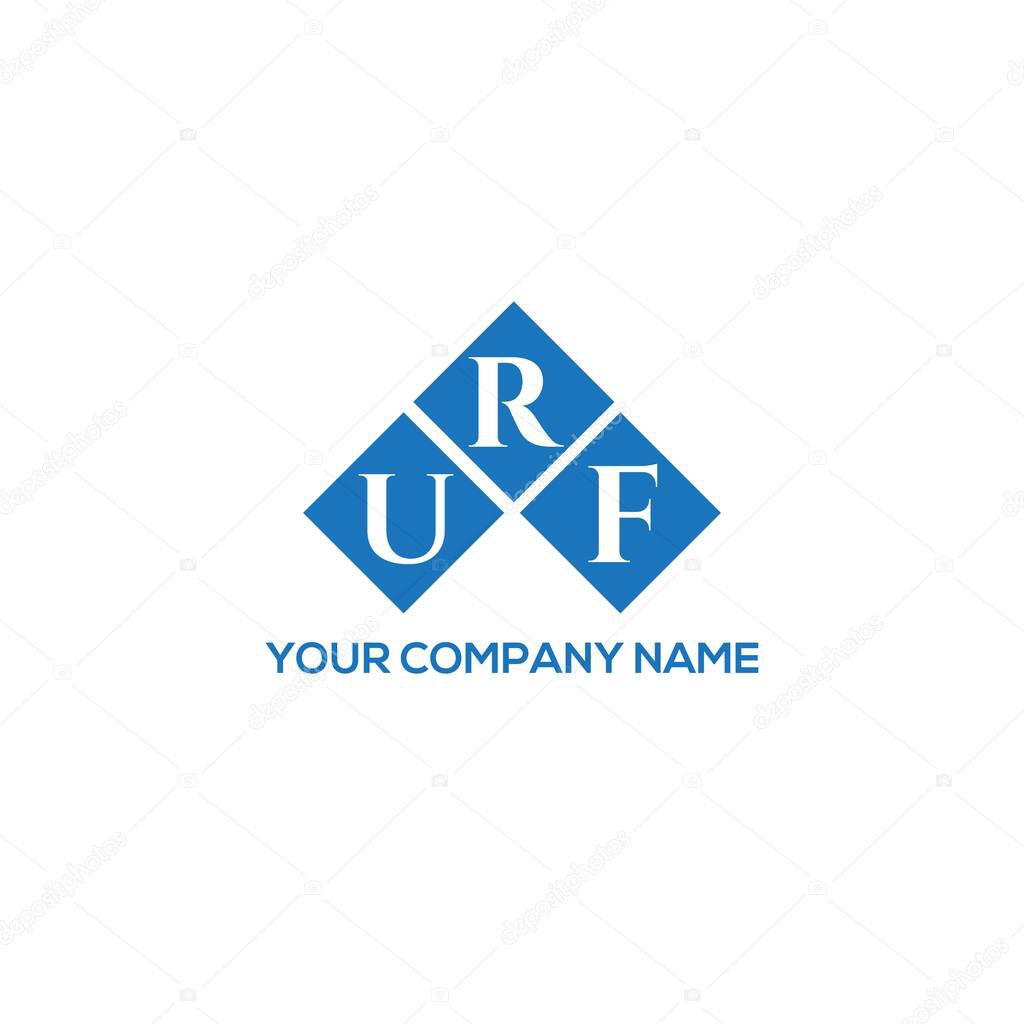 Diseño del logotipo de la carta URF sobre fondo blanco. URF iniciales ...