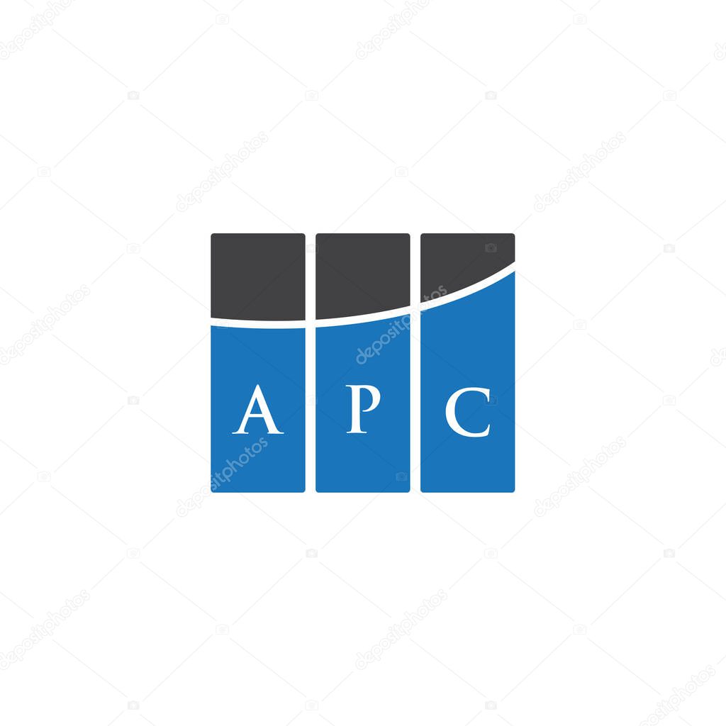 Diseño del logotipo de la letra APC sobre fondo negro. Concepto de logo ...
