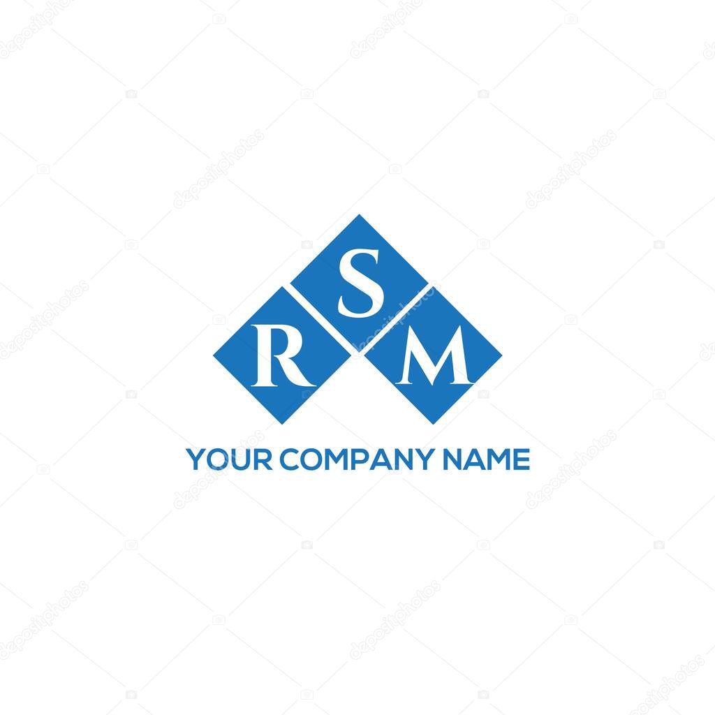 Diseño del logotipo de la carta RSM sobre fondo blanco. RSM iniciales ...