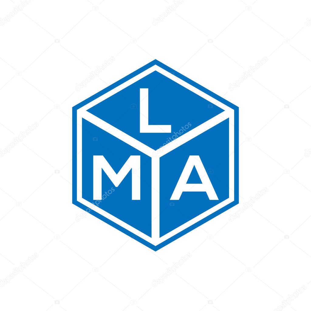 Dise o del logotipo de la letra LMA sobre fondo negro. LMA iniciales creativas letra logo ...