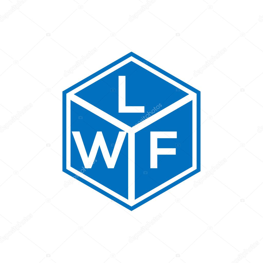 Diseño del logotipo de la letra LWF sobre fondo negro. LWF iniciales creativas letra logo ...