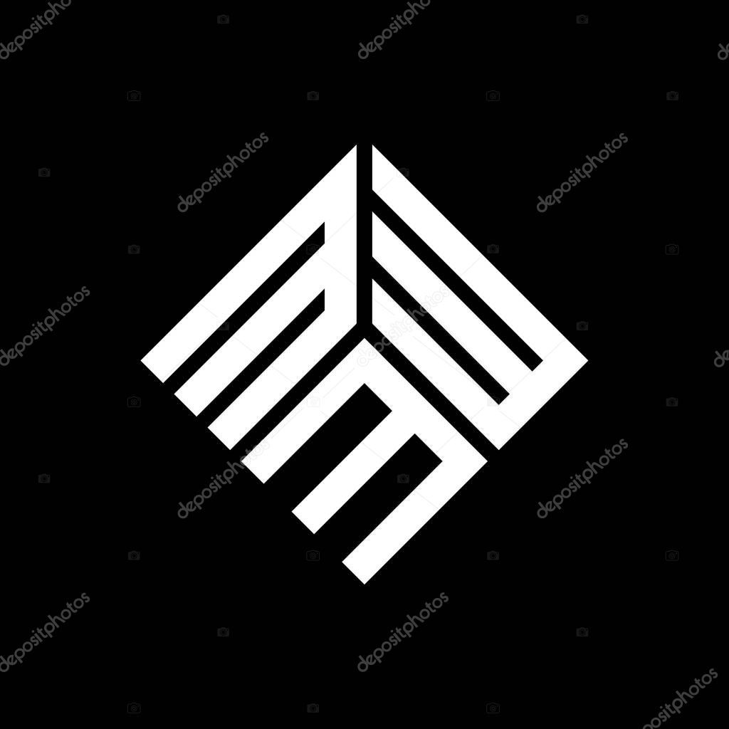 Diseño del logotipo de la letra MWM sobre fondo negro. MWM iniciales creativas letra logo ...