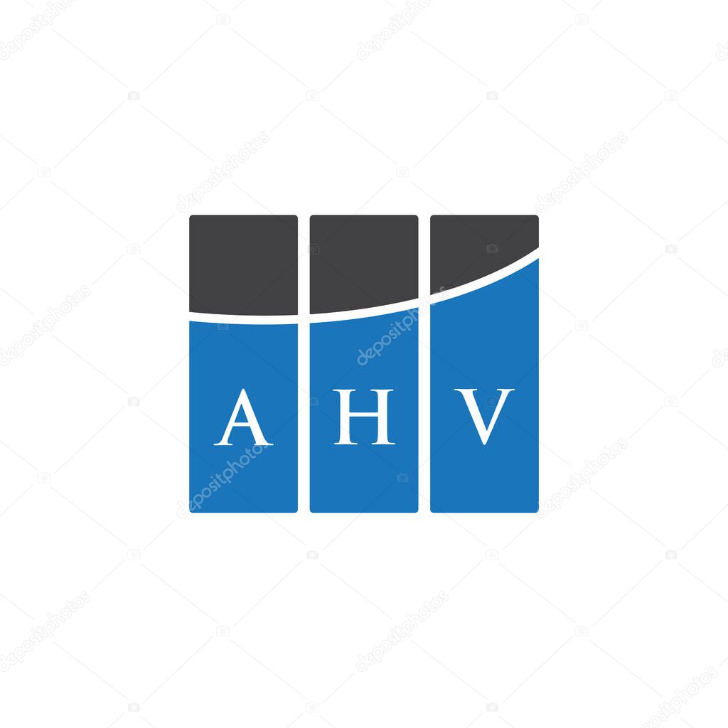 Diseño del logotipo de la letra AHV sobre fondo negro. AHV iniciales ...