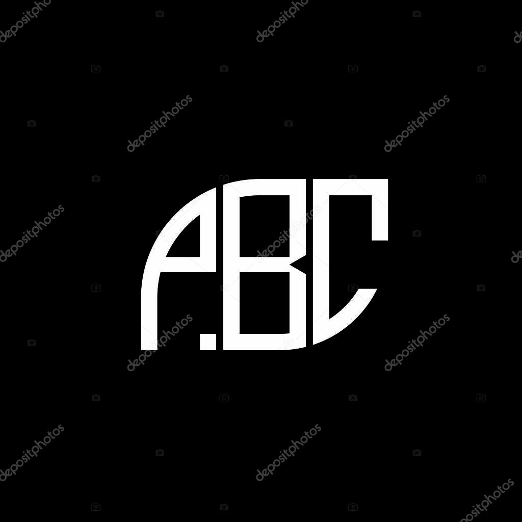 Diseño del logotipo de la letra de PBC en fondo negro.PBC iniciales ...