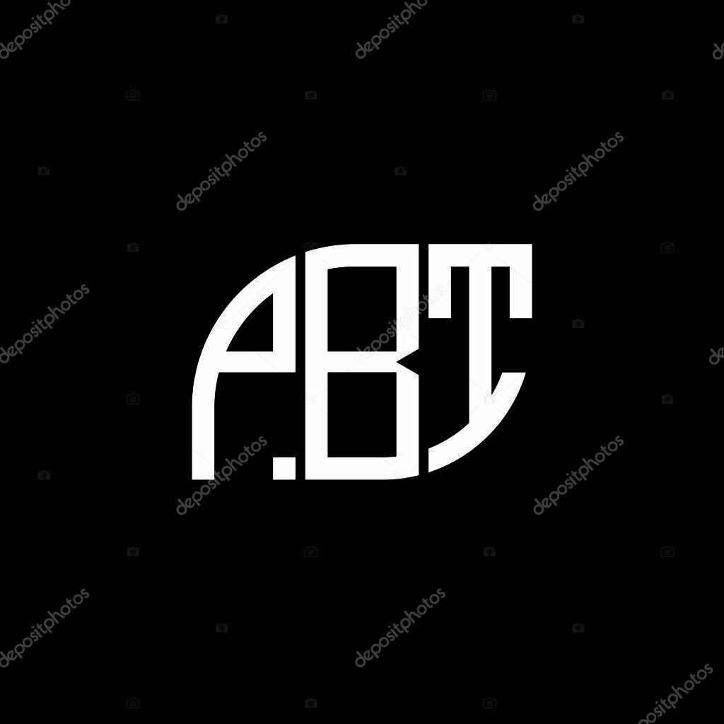 Diseño del logotipo de la letra PBT sobre fondo negro.PBT iniciales ...