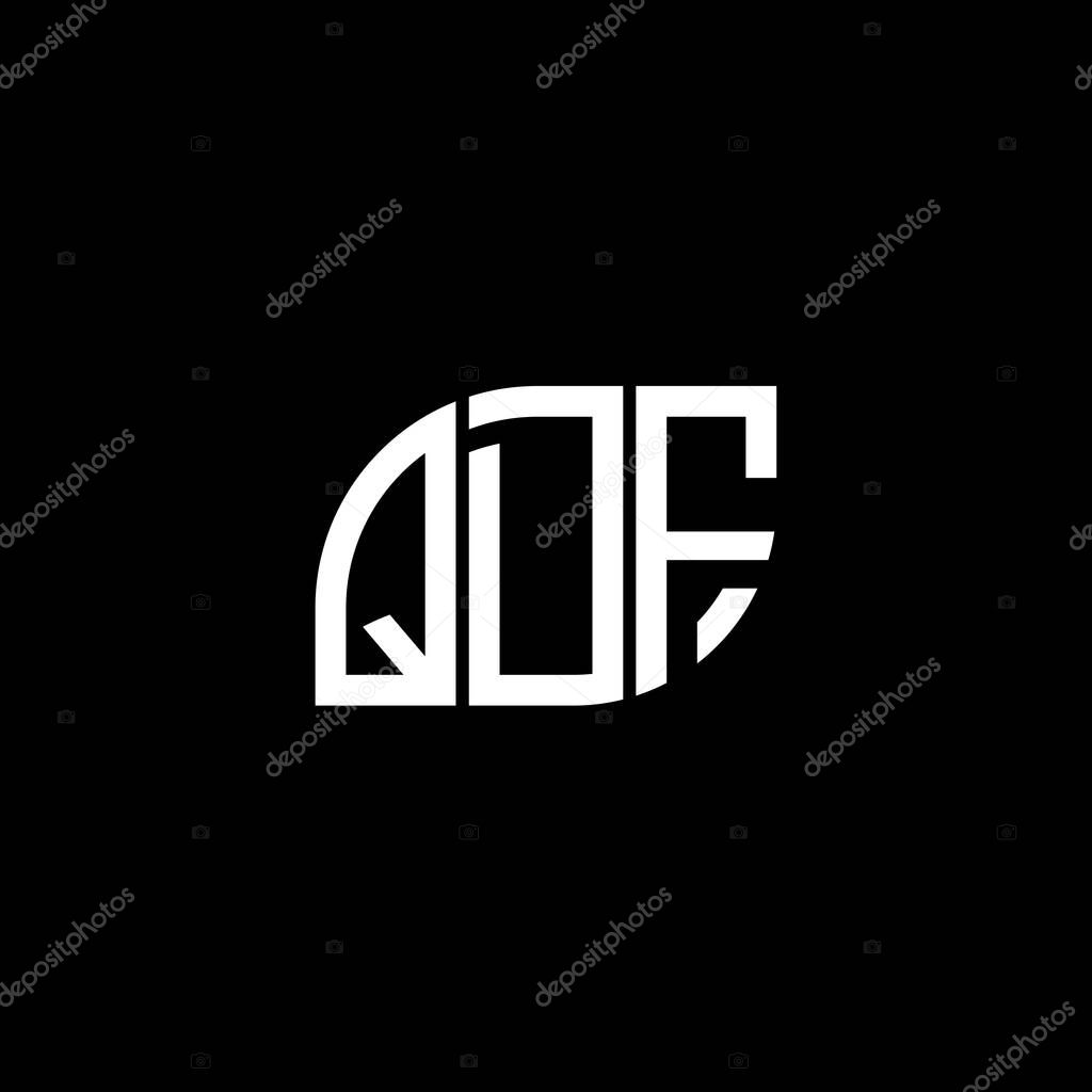 Diseño del logotipo de la letra QDF en fondo negro.QDF iniciales ...