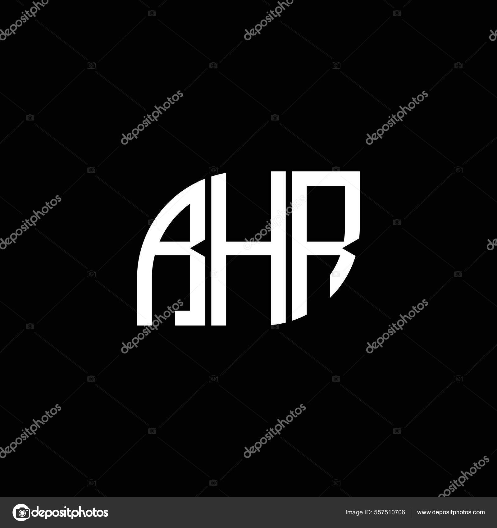 Rhr Letter Logo Design Black Background Rhr Creative Initials Letter ...