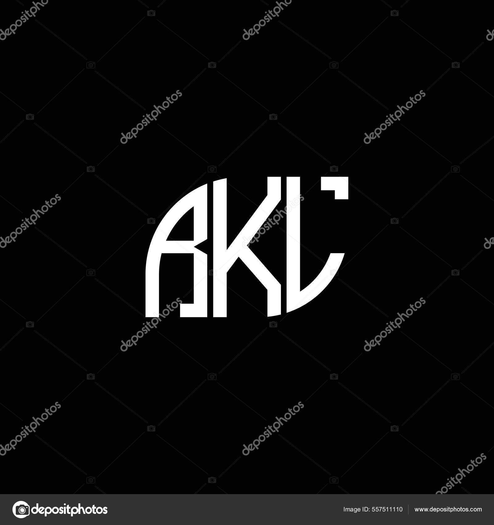 Rkl Letter Logo Design Black Background Rkl Creative Initials Letter ...