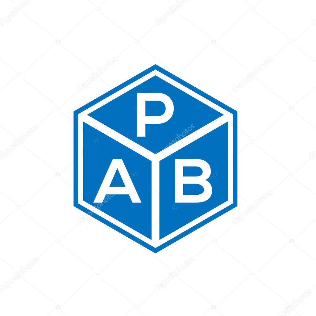 Diseño del logotipo de la letra PAB sobre fondo negro. PAB iniciales ...