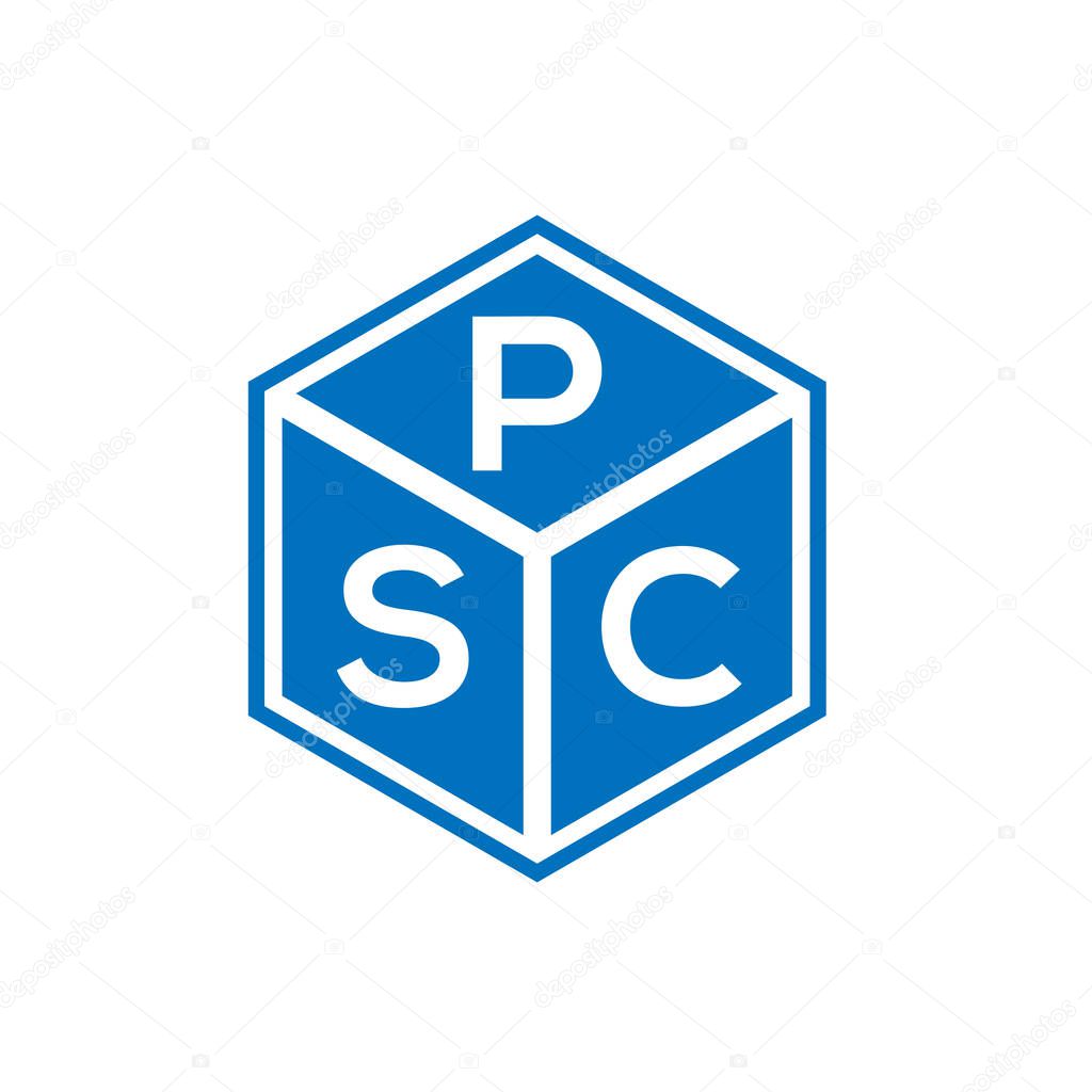 Diseño del logotipo de la letra PSC sobre fondo negro. PSC iniciales ...