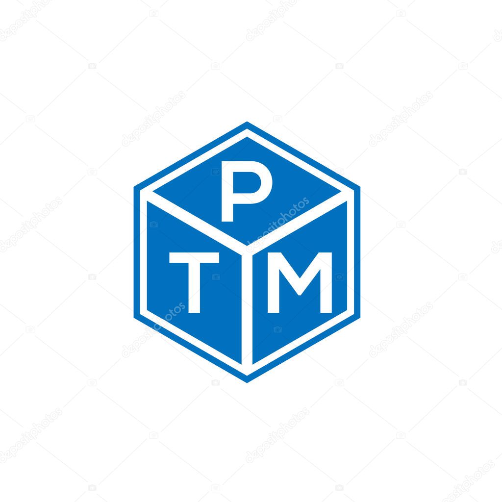 Diseño del logotipo de la letra PTM sobre fondo negro. PTM iniciales ...