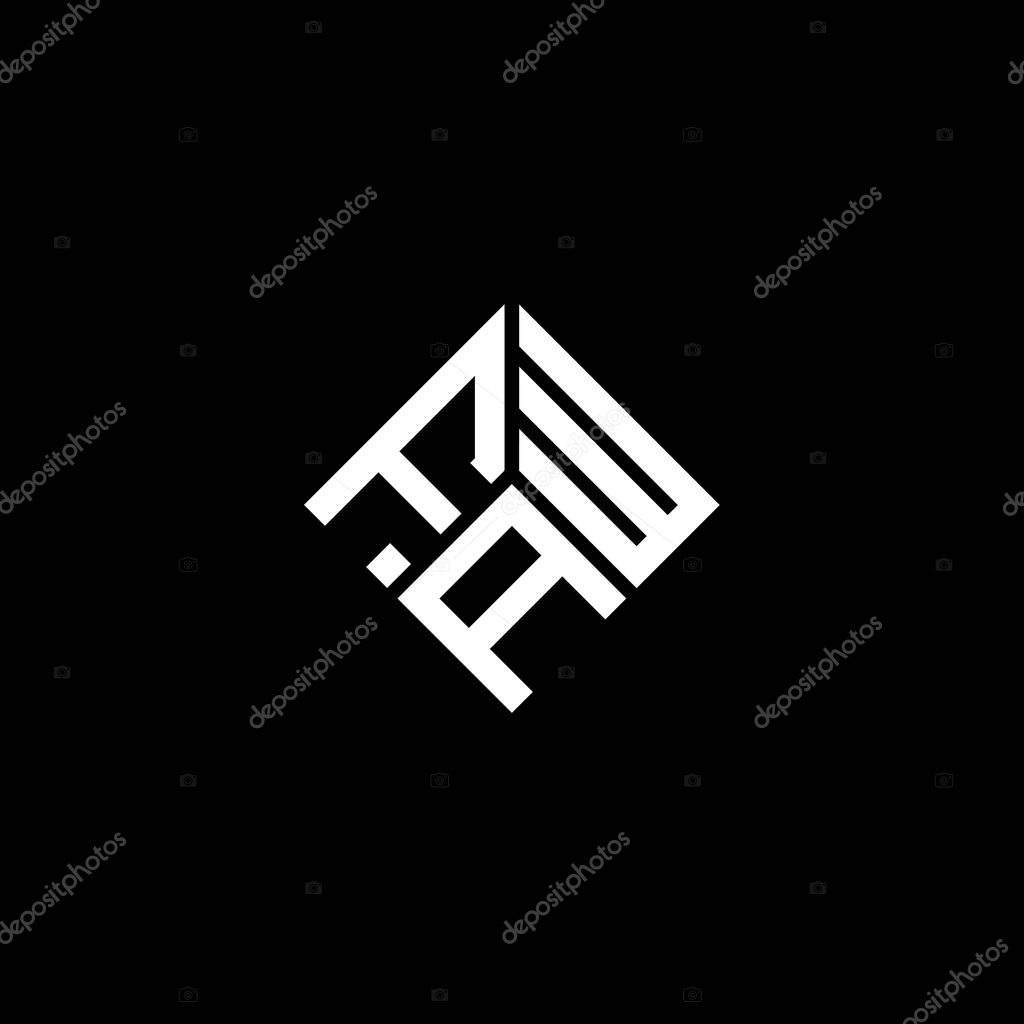 Diseño del logotipo de la letra FAW sobre fondo negro. FAW iniciales ...