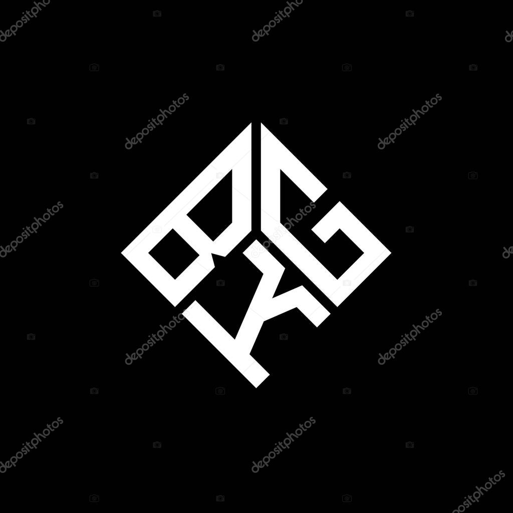 Diseño del logotipo de la letra BKG sobre fondo negro. BKG iniciales ...
