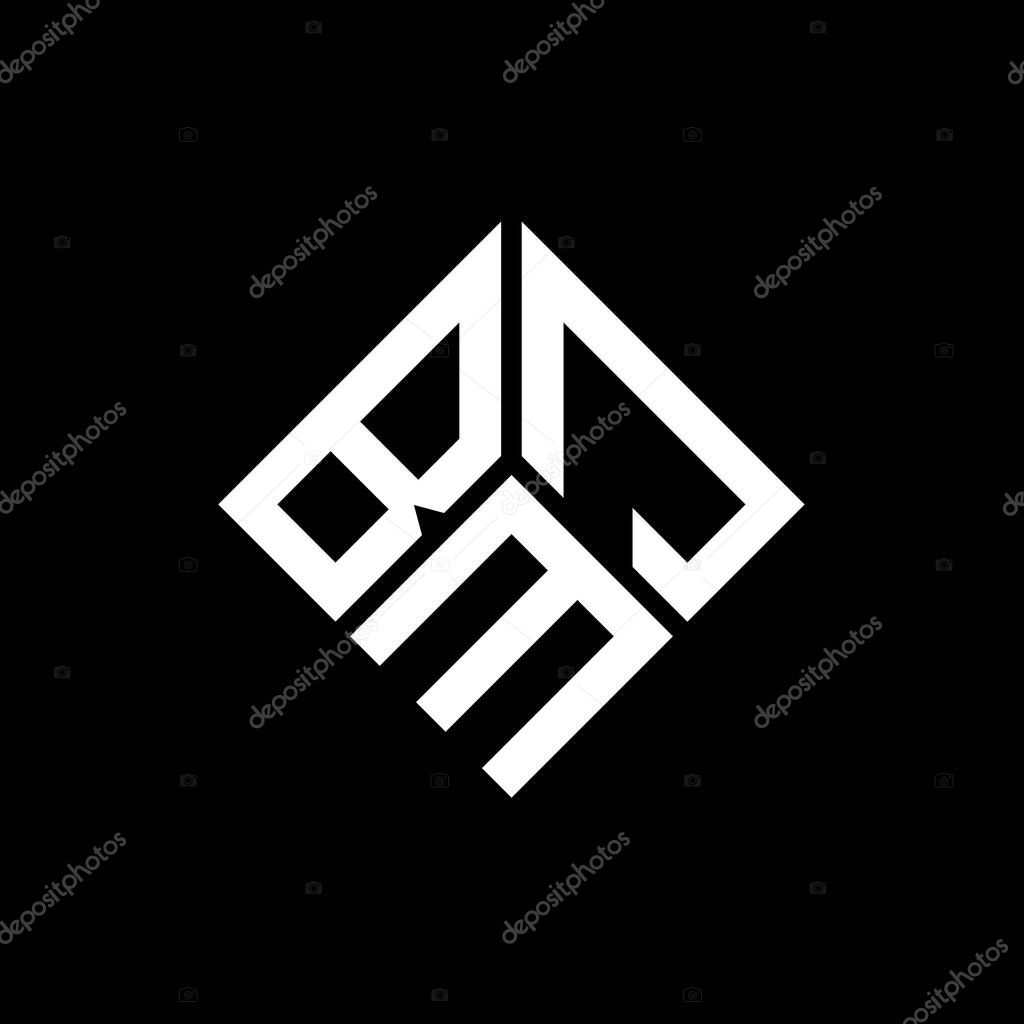 Diseño del logotipo de la letra BMJ sobre fondo negro. BMJ iniciales creativas letra logo ...