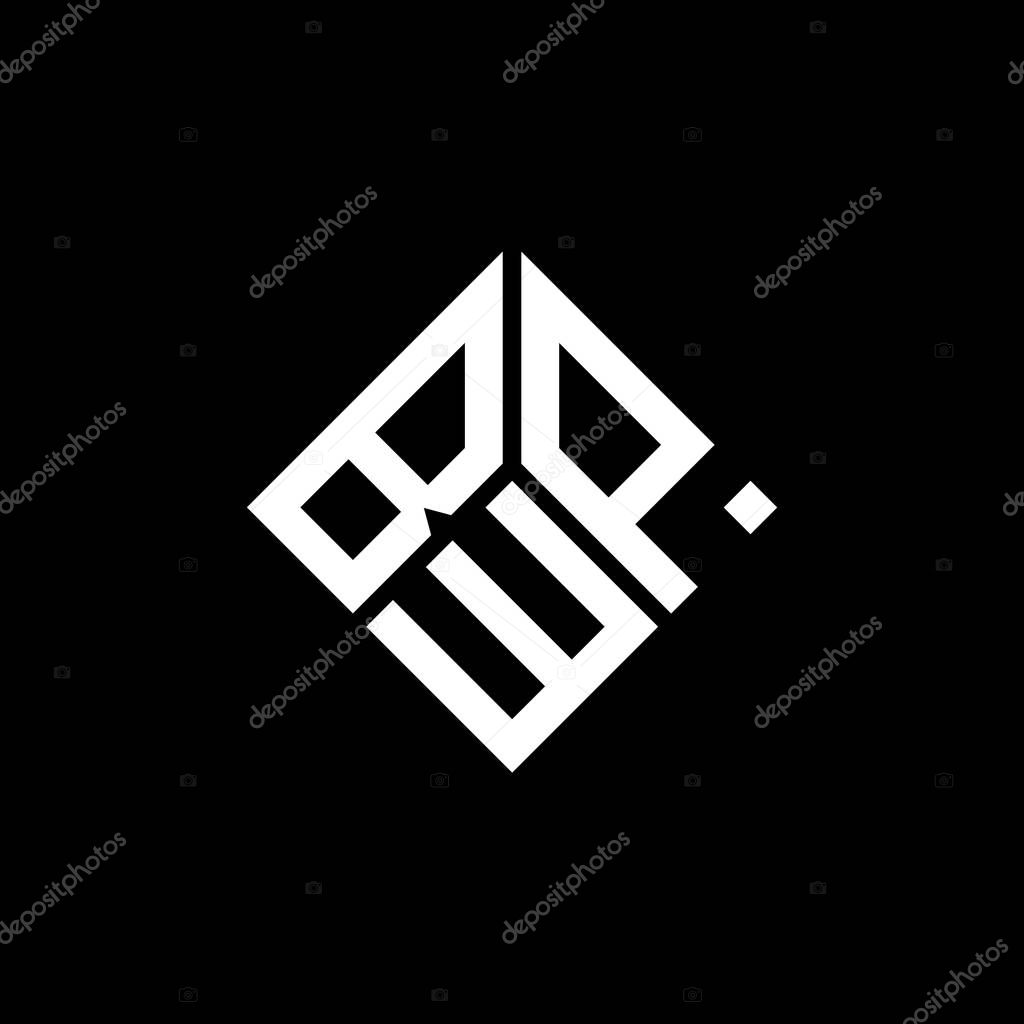 Diseño del logotipo de la letra BWP sobre fondo negro. BWP iniciales creativas letra logo ...