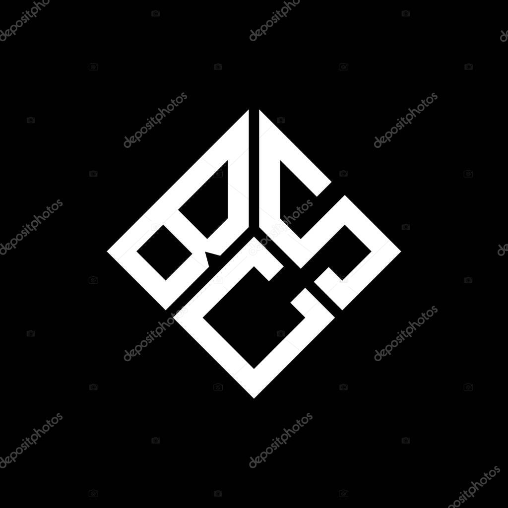 Diseño del logotipo de la letra BCS sobre fondo negro. BCS iniciales ...