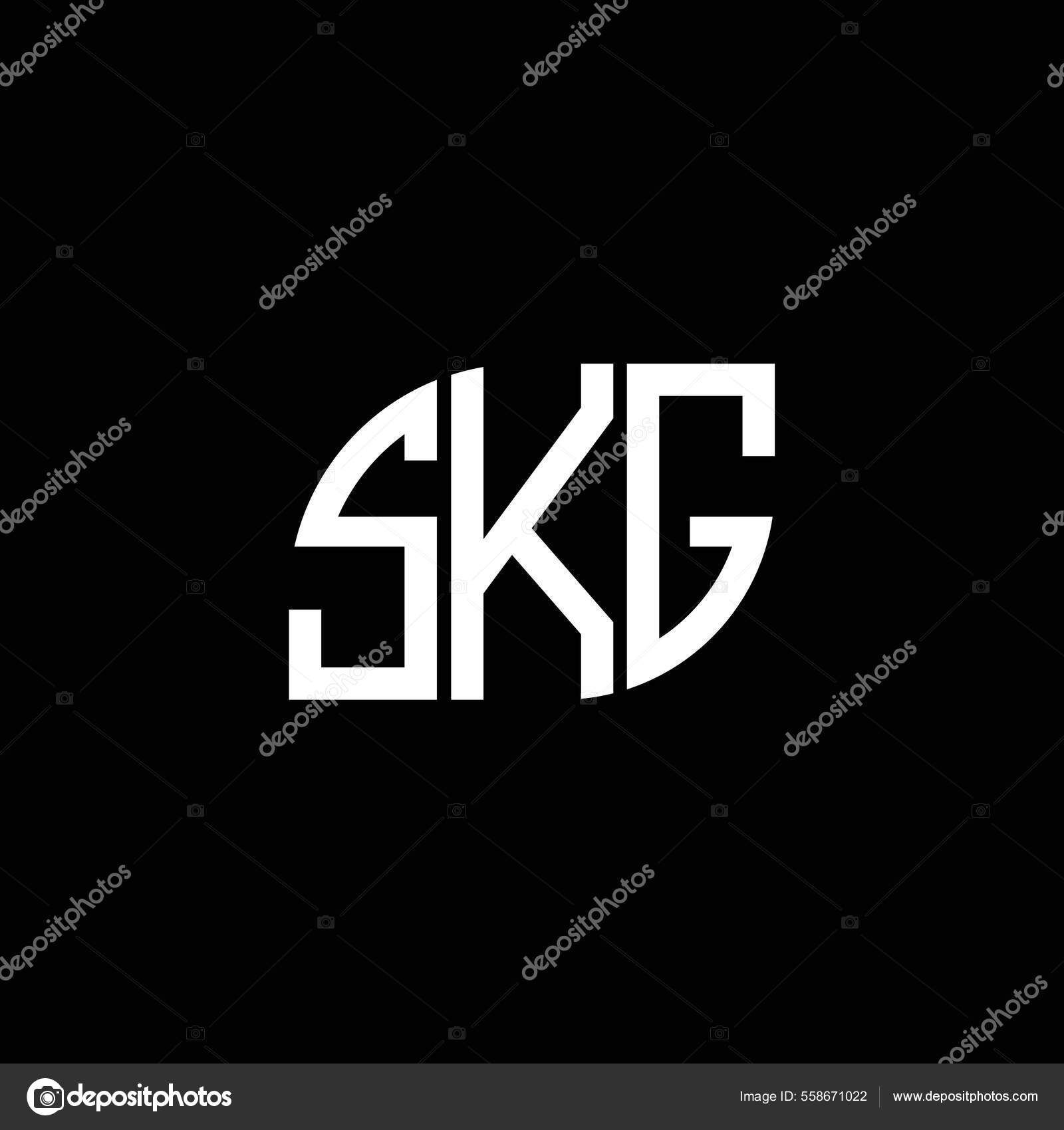 Skg Letter Logo Design Black Background Skg Creative Initials Letter ...