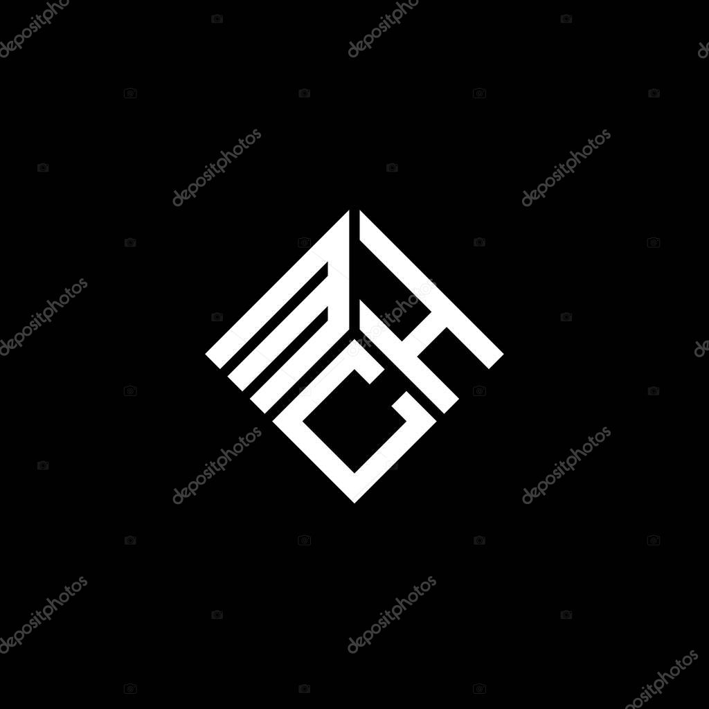 Diseño del logotipo de la letra MCH sobre fondo negro. MCH iniciales creativas letra logo ...