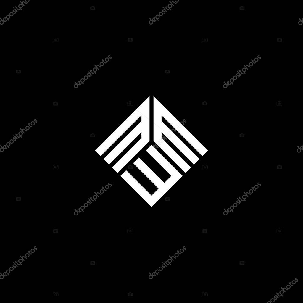 Diseño del logotipo de la letra MWM sobre fondo negro. MWM iniciales creativas letra logo ...