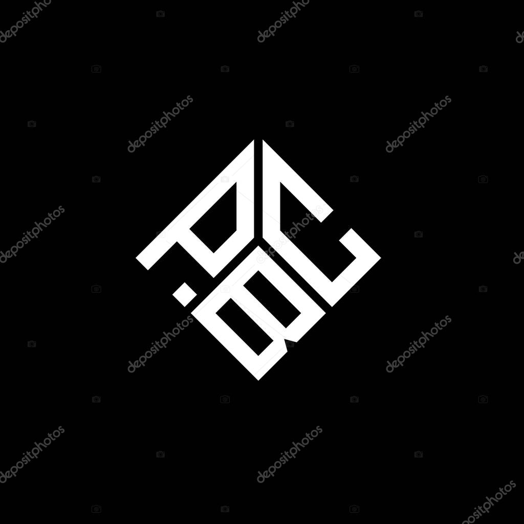 Diseño del logotipo de la letra PBC sobre fondo negro. PBC iniciales ...