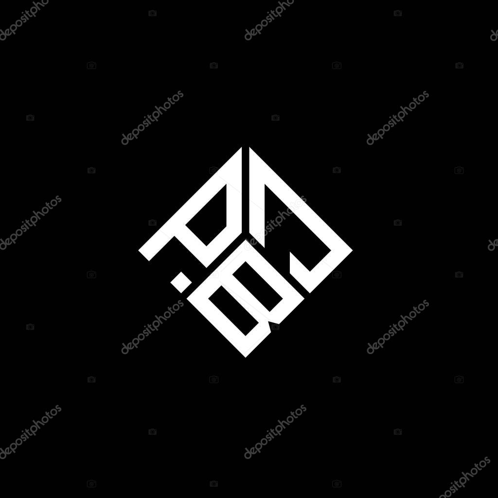 Diseño del logotipo de la letra PBJ sobre fondo negro. PBJ iniciales ...